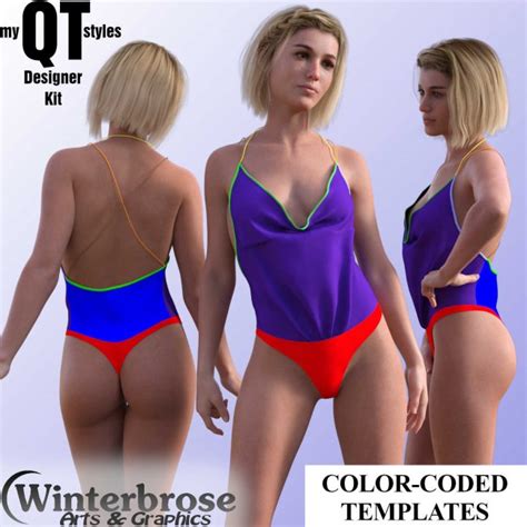 My QT Styles Designer Kit For DForce Straps Bodysuit G8F In Daz Studio