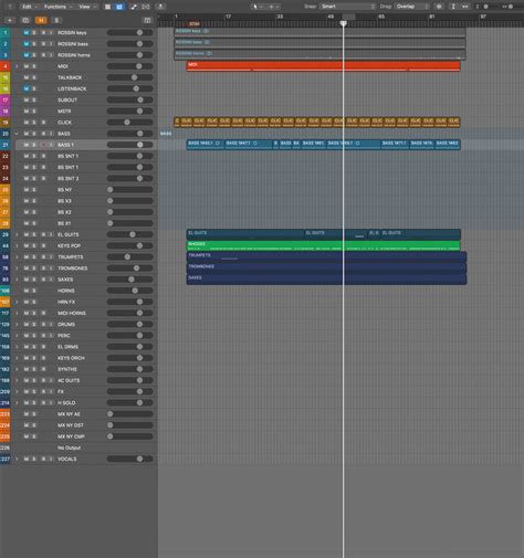Logic Pro Customisation Project Navigation