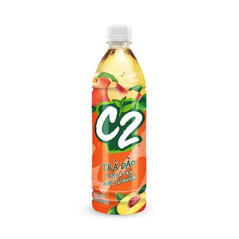 Trà đen C2 hương đào chai 455ml Karavan