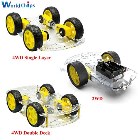 전자 스마트 로봇 자동차 섀시 키트 2wd 4wd 스마트 로봇 속도 인코더 배터리 박스 장애물 회피 지능형 자동차 diy