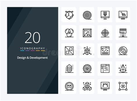 20 Design Development Outline Icon For Presentation Stock Vector Illustration Of Development