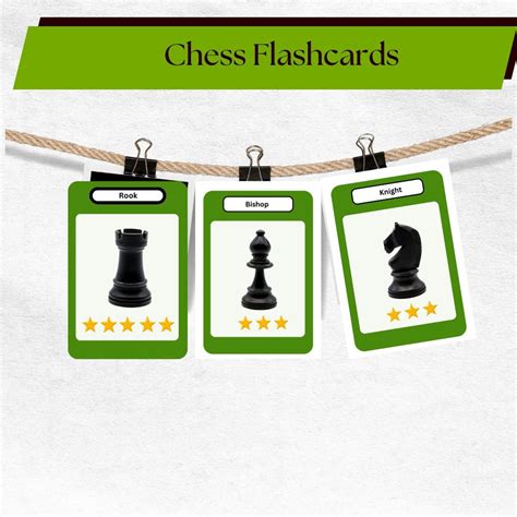 Chess Flashcardschess Piecesmontessori Cardsstrategic Intelligence