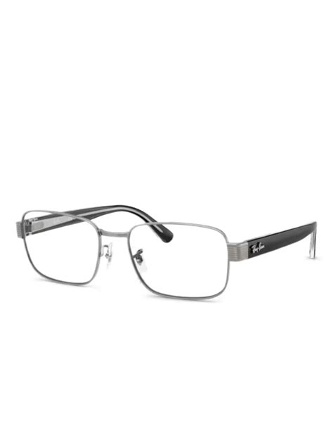 Ray Ban Rectangle Frame Glasses Black Farfetch