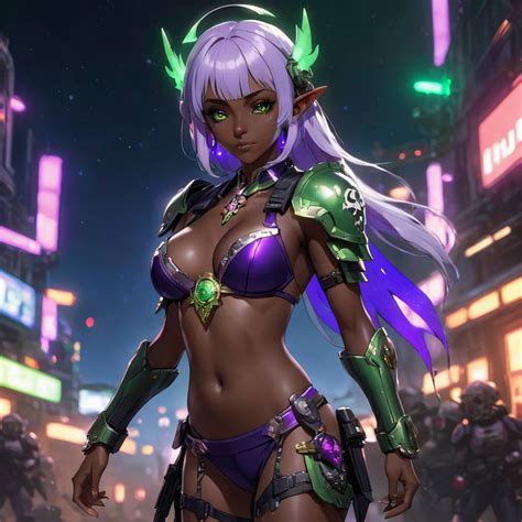 Cyberpunk Elf Girl V2 By Redshinobi On Deviantart