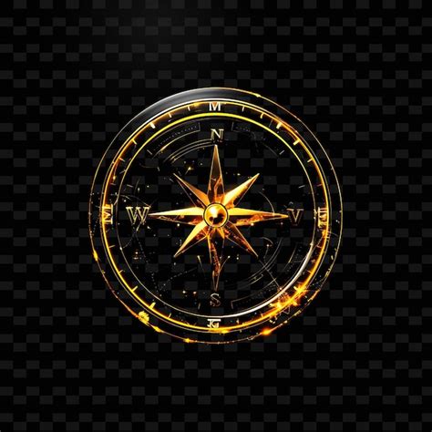 Premium Psd A Gold Compass With The Word Star On It