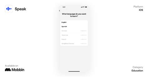 Speak Ios Language Selection Mobbin