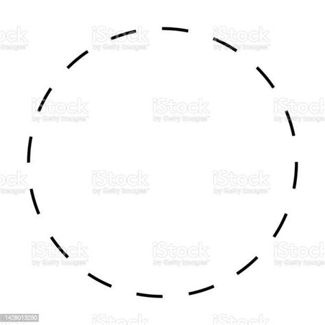 Circle Shape Dashed Icon Vector Geometry Symbol For Creative Graphic Design Element Stock
