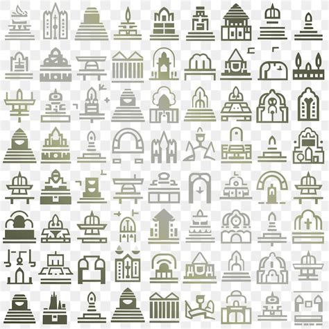 Premium Psd A Collection Of Icons Including A Church The Church And