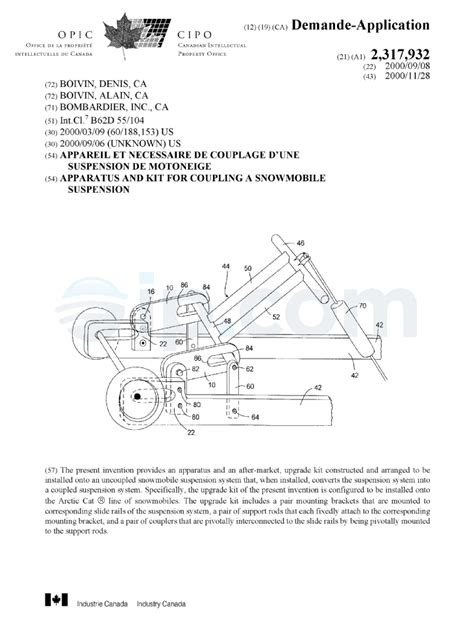 Snowmobile Suspension System Ca Ad Boivin Design Inc