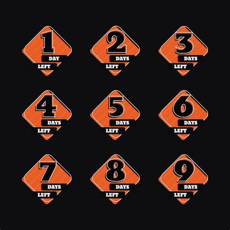 Premium Vector Numbers Days Left Countdown Badges