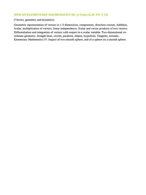 Vectors Geometry And Dynamics Pdf