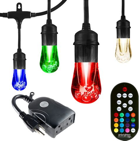 Enbrighten Seasons Vintage Led Café String Lights 24ft 12 Acrylic