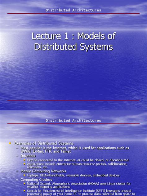 lecture 1 models of distributed systems pdf object computer