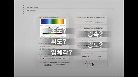 조명 기본 01 L 광속 광도 조도 휘도 기본설명 Youtube