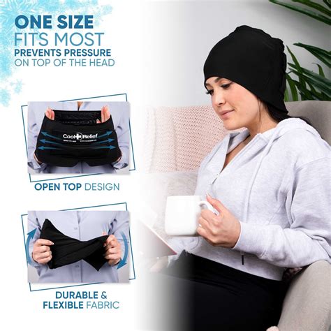 Cool Relief Soft Gel Migraine Ice Head Wrap Cap For Migraine Headache