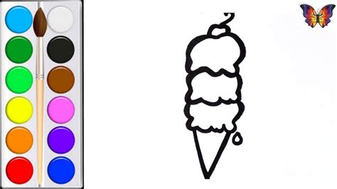 Как нарисовать МОРОЖЕНОЕ мультик раскраска МОРОЖЕНОЕ для детей Раскраски малышам Youtube