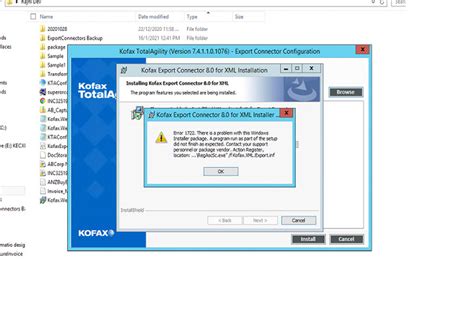 error 1722 during kofax export connector 8 0 0 for xml installation