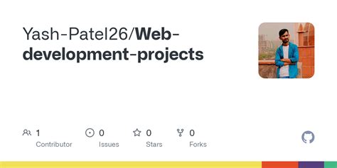 GitHub Yash Patel Web Development Projects
