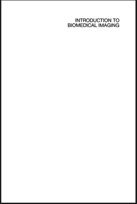 Solutions For Introduction To Biomedical Imaging Ieee Press Series On