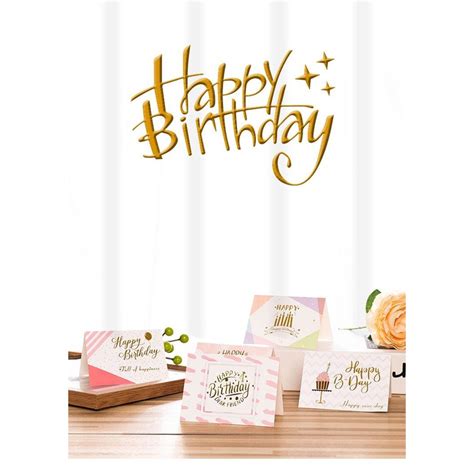 Foldable Kawai Happy Birthday Greeting Card Wish Card Birthday Thank