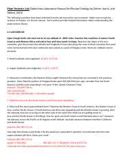 Plate Tectonics Lab 1 Docx Plate Tectonics Lab Taken From Laboratory