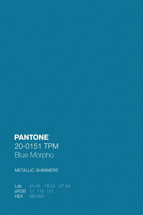 Pantone 20 0151 ТРМ Blue Morpho Color Code Pantone Color Guide