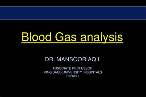 Blood Gas Analysis