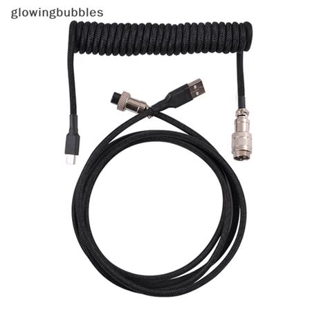 Glowingbubbles Type C USB Keyboard TypeC USB Cable Mechanical Keyboard Coiled Aviator Wire M