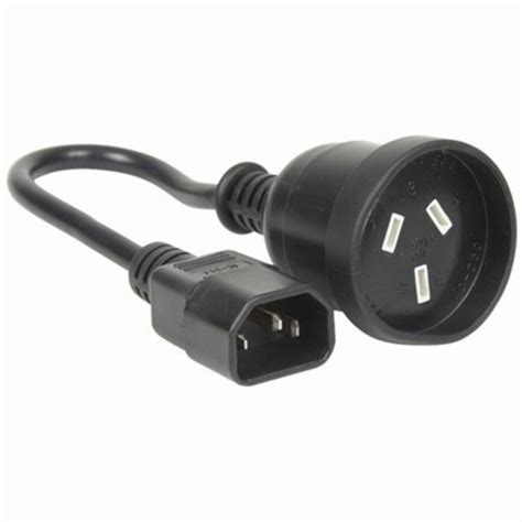 Iec C14 Male To 3pin Mains Socket 150mm Australia Little Bird