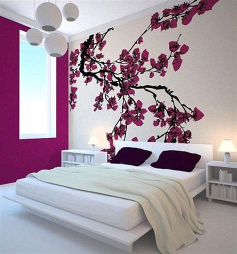 Modern Japanese Bedroom With Cherry Blossom Wall Decor 45 Beautiful