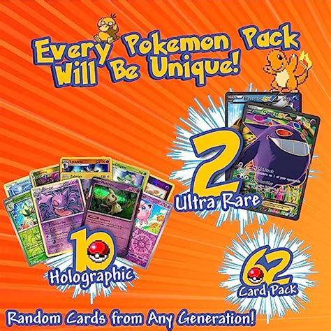Ultra Rare Pkmn Cards Starter Pack 10 Holo 2 Ultra Rare 50 Assorted