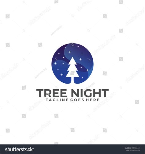 Tree Night Illustration Vector Template Suitable Stock Vector Royalty Free 1587358441