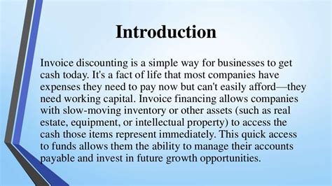Invoice Discounting What It Is How It Works And Why You Need It Pptx