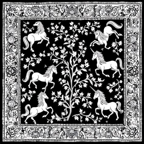 Premium Photo Frame Of Medieval Tapestry Cnc Art With Vine Border And
