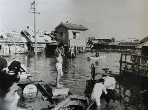 伊勢湾台風 伊勢湾台風による被害で冠水した名古屋市南：水害の脅威 写真特集：時事ドットコム