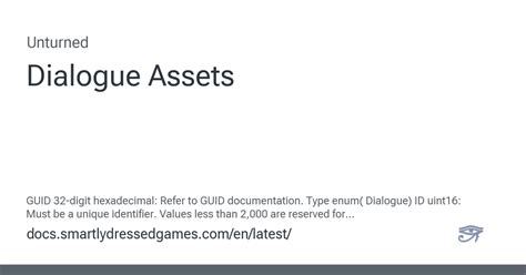 Dialogue Assets — Unturned 3 X Documentation