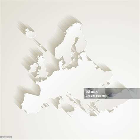Carte Deurope Avec Leffet De Coupure De Papier Sur Le Fond Blanc