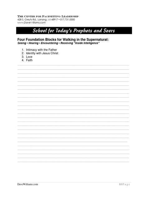 Four Foundation Blocks For Walking In The Supernatural Pdf