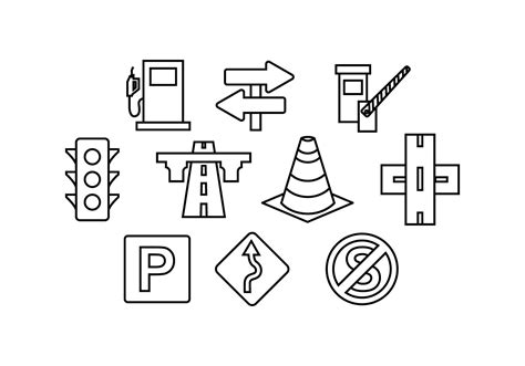 Road Traffic Line Icon Vector Vector Art At Vecteezy