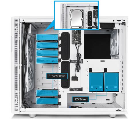 Fractal Design Define R6 Usb C White Brushed Aluminum Steel Atx Silent