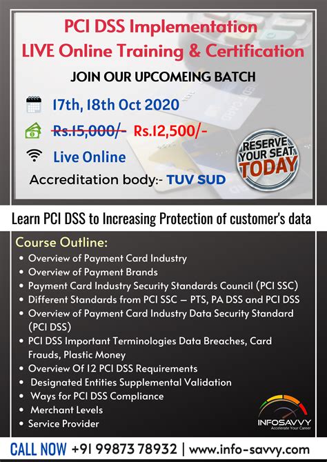 PCI DSS Implementation Training And Certification Just Rs 12 500 Upcoming Batch Date 17th