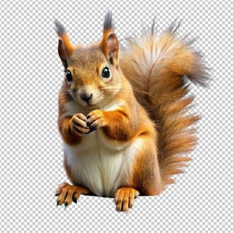 Premium PSD A Squirrel Sitting On Tree Branch On Transparent Background