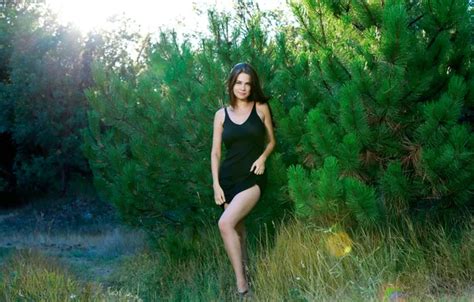 Wallpaper Legs Model Black Dress Martina Mink Woman Outside For