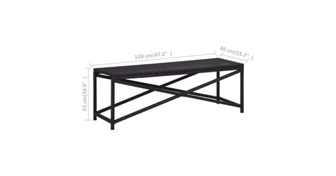 Fekete Polyrattan Kerti Pad 120 Cm Pepita Hu
