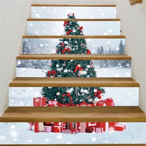 6 Stksset Kerstboom Trap Sticker Thuis Trap Decor Vicedeal