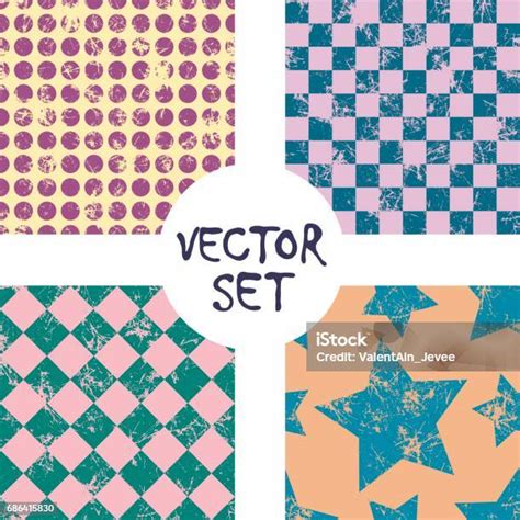 벡터 원활한 패턴 창조적인 기하학적 배경 사각형 별 원 점 들의 집합입니다 교육 생 균열 및 Ambrosia 텍스처입니다 오래 된 스타일 빈티지 디자인입니다 그래픽