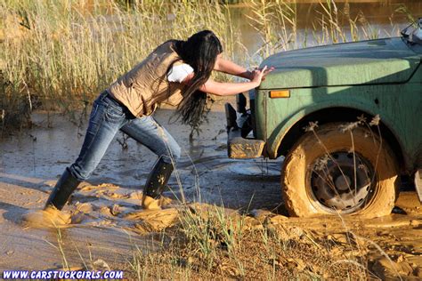 Jill And Sue In Riding Boots Make Carstuck And Mud Wrestling