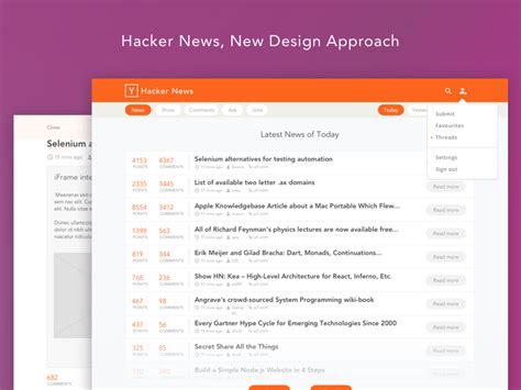 Hacker News Redesign By Alberto Contestabili On Dribbble