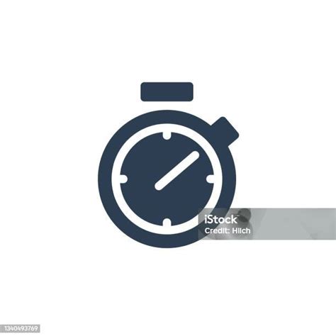 스톱워치 솔리드 플랫 아이콘 벡터 글리프 일러스트레이션 2에 대한 스톡 벡터 아트 및 기타 이미지 2 검은색 경쟁 Istock