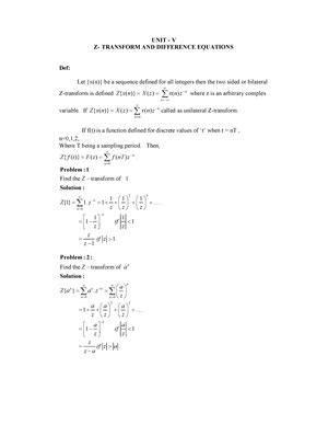 Unit Unit Maths Notes Transforms And Boundary Value Problems Studocu